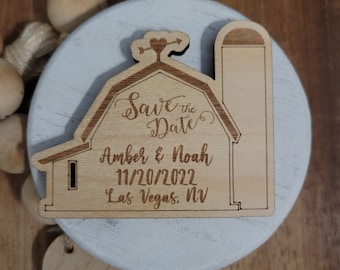 50 Rustic Barn Save the Date Engraved Magnets Save the Dates for Your ...