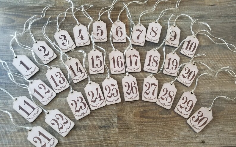 Rustic Wooden Table Number Tag // Farmhouse Style // Wedding - Etsy