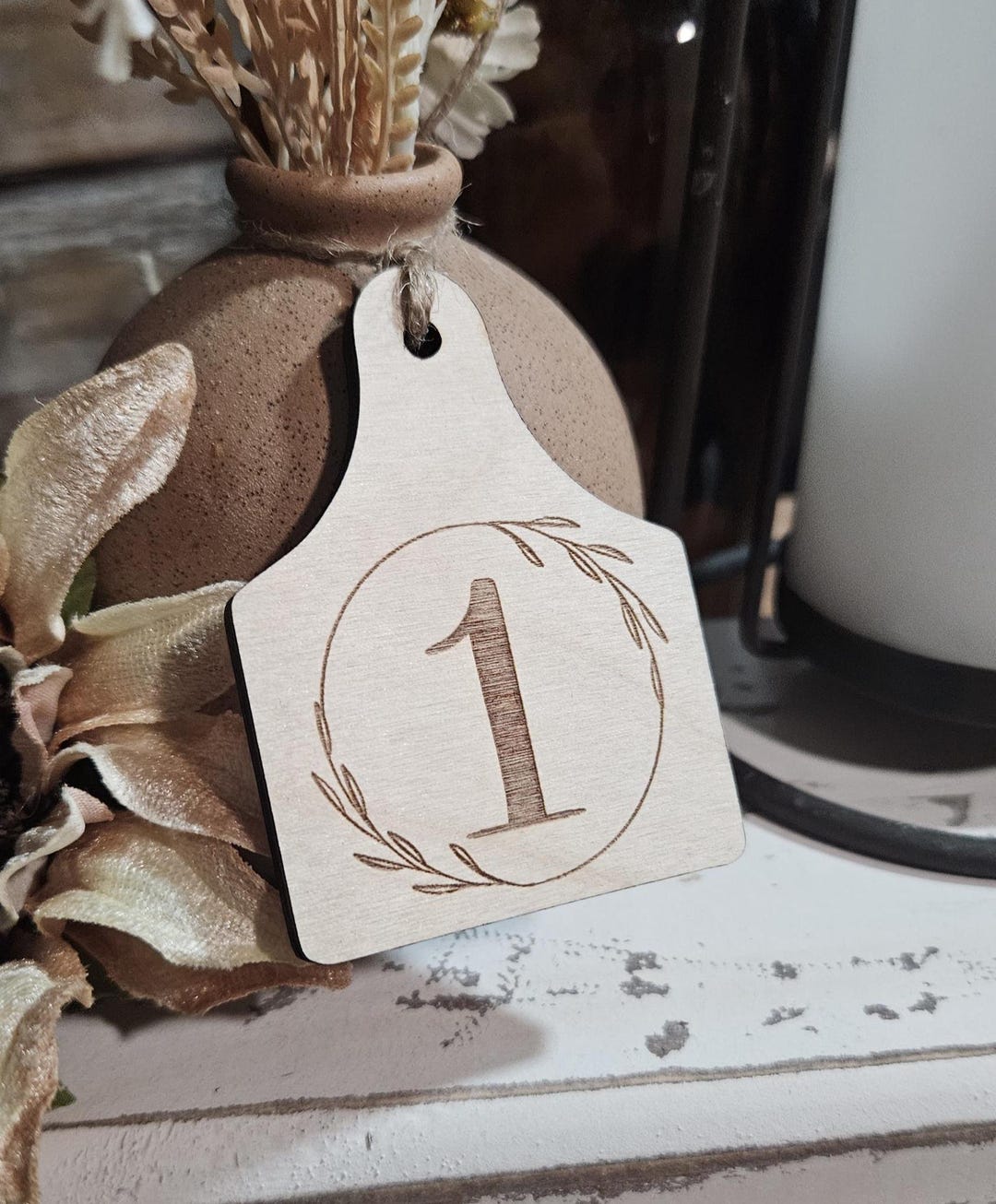 Rustic Cattle Tag Table Numbers: Laser Engraved Birch Wood - Etsy