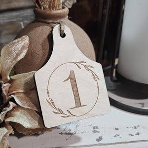 Rustic Cattle Tag Table Numbers: Laser Engraved Birch Wood - Etsy