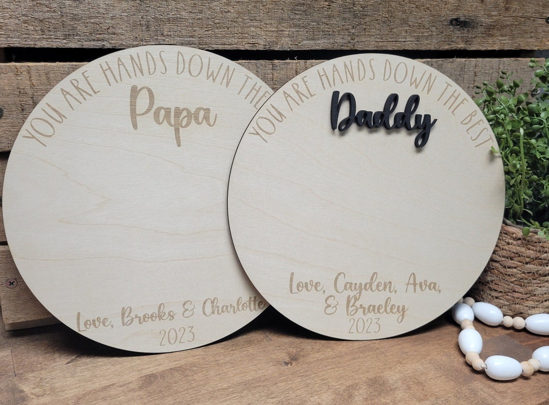 Best Daddy Ever // Kids Handprint Sign // Personalized Fathers - Etsy