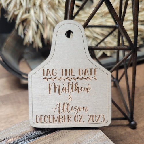 Cattle Tag // Country // Rustic Save the Date Magnets - Etsy