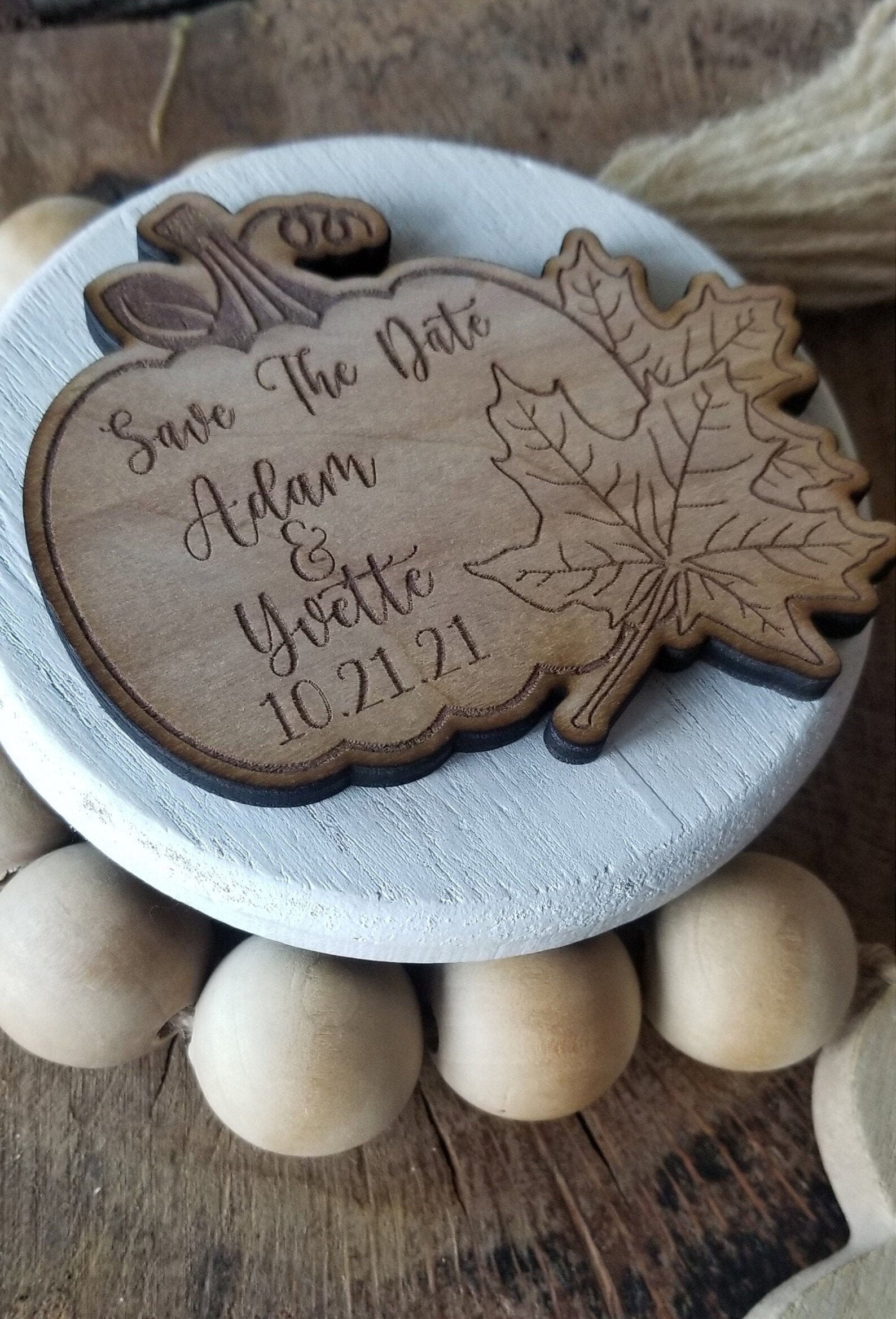 Wedding Save the Date Magnet // Fall Wedding // Pumpkin Save the Date ...