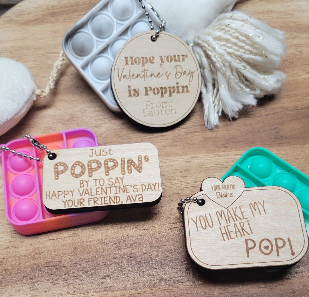 Class Set of Valentines Pop It Favors // Valentine Pop It Favor & Tag ...