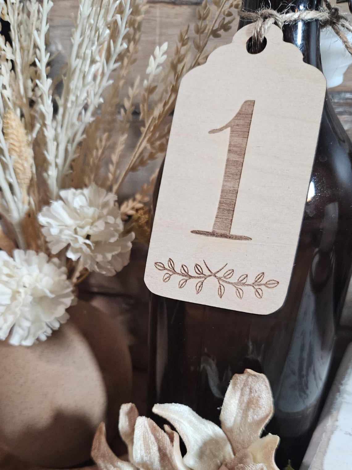 Rustic Wooden Wedding Table Number Tag: Laser Engraved Baltic Birch - Etsy