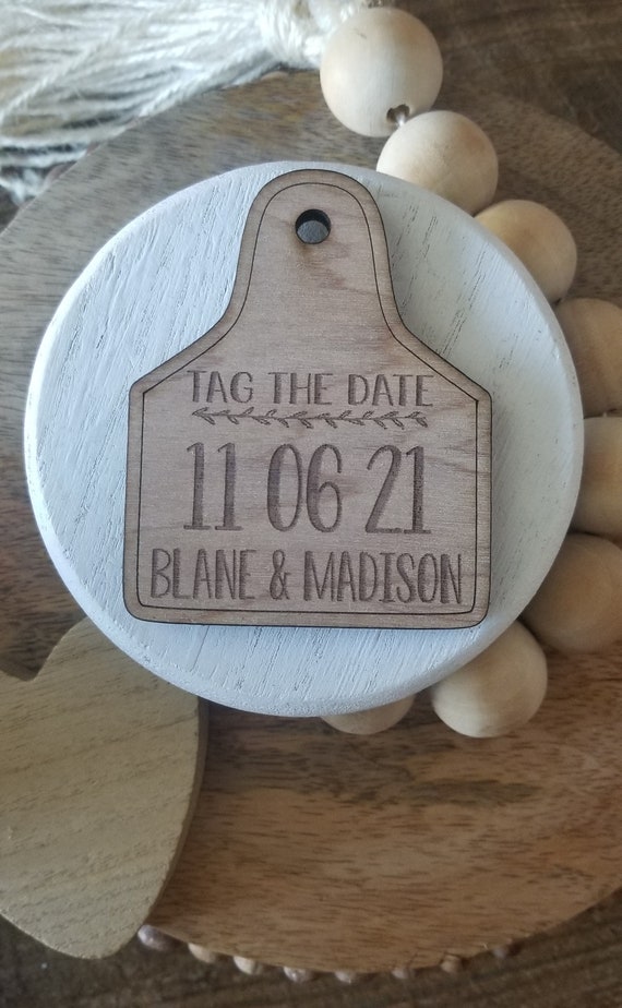 Cattle Tag // Country // Rustic Save the Date Magnets | Etsy