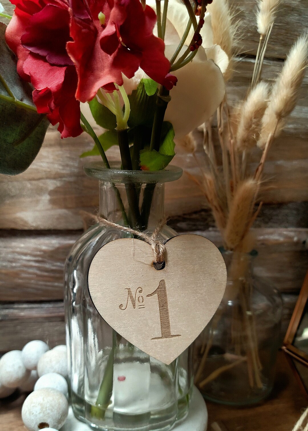 Rustic Wooden Table Number Tag // Farmhouse Style // Wedding Table ...