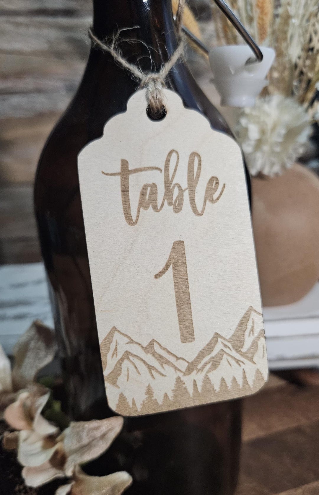 Rustic Wooden Table Number Tag // Farmhouse Style // Wedding Table ...
