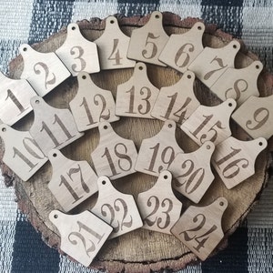 Rustic Wooden Cattle Tag Table Numbers: Farmhouse Wedding Decor - Etsy
