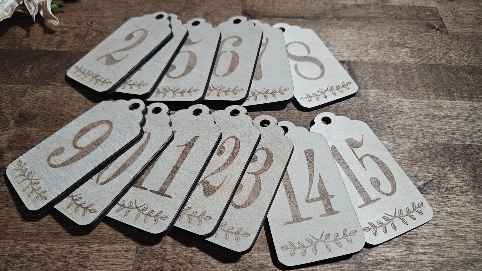 Rustic Wooden Wedding Table Number Tag: Laser Engraved Baltic Birch - Etsy