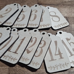 Rustic Wooden Wedding Table Number Tag: Laser Engraved Baltic Birch - Etsy