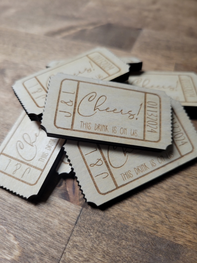 Wooden Drink Tokens: Custom Event Tickets - Etsy