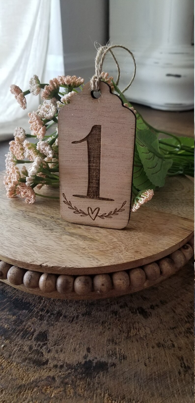 Rustic Wooden Table Number Tag // Farmhouse Style // Wedding - Etsy