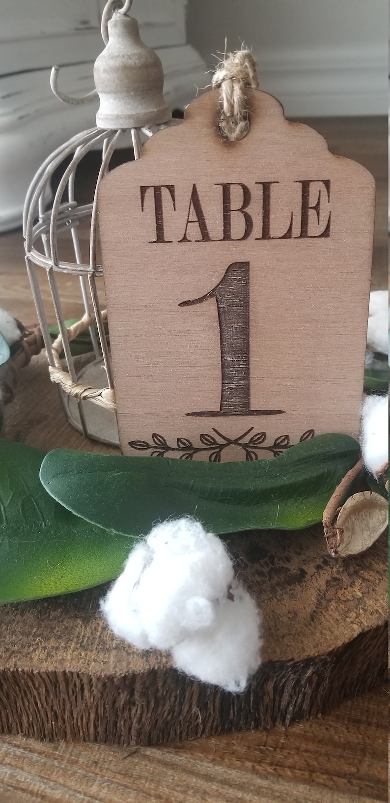 Rustic Wooden Table Number Tag // Farmhouse Style // Wedding - Etsy