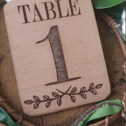 Rustic Wooden Table Number Tag // Farmhouse Style // Wedding - Etsy