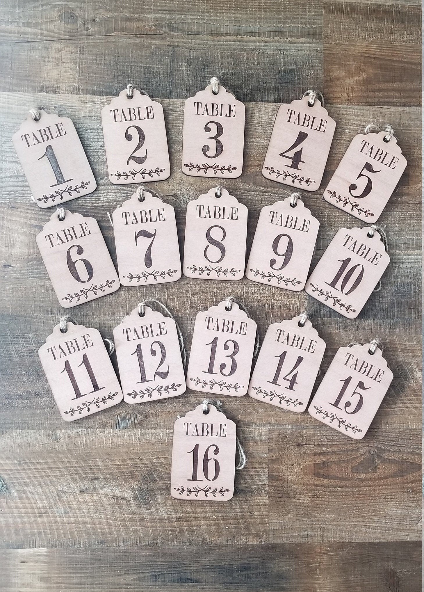 Rustic Wooden Table Number Tag // Farmhouse Style // Wedding - Etsy
