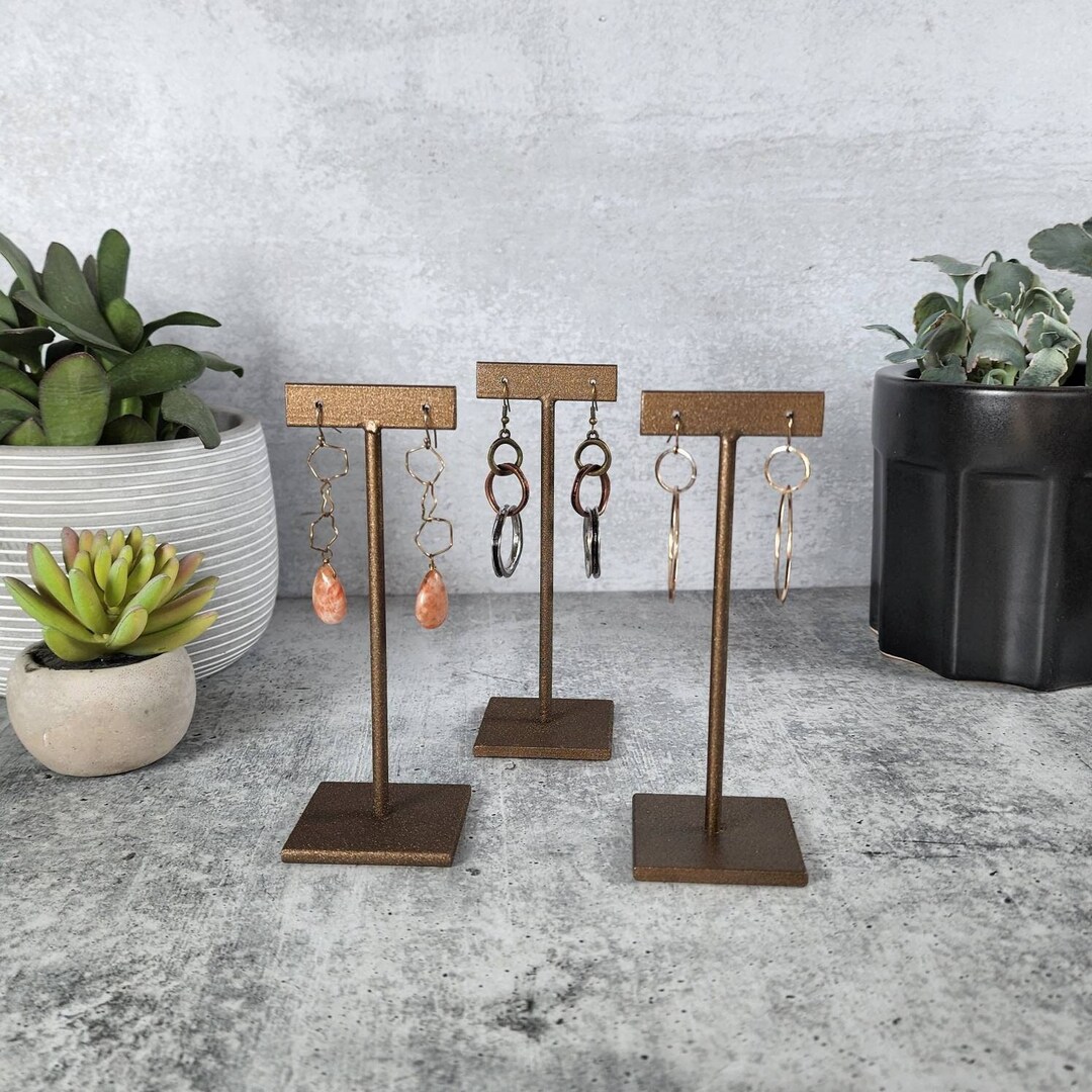 Set of 3 Stud Earring Display, Earring Stand, Boutique Jewelry Display ...