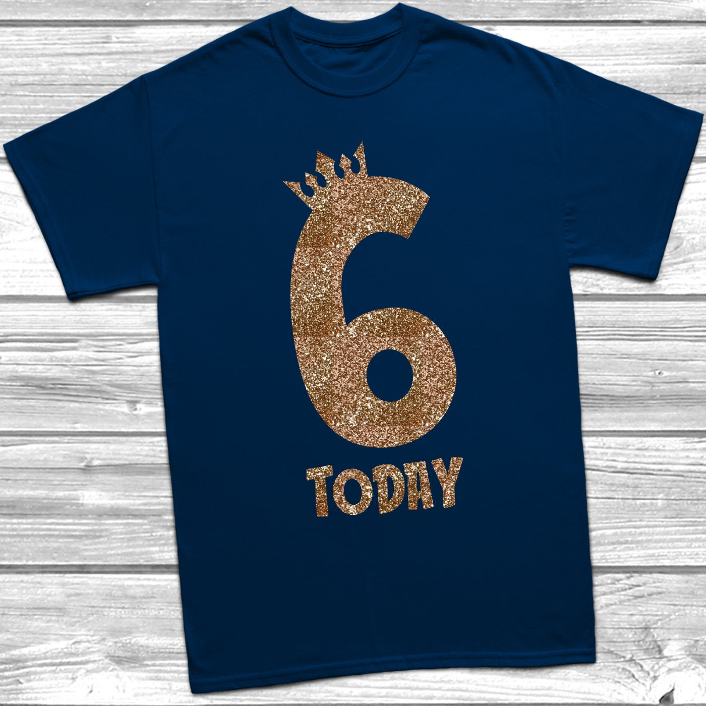 Six Today T-Shirt Happy 6th Birthday Tee Gift Present Gold - Etsy.de