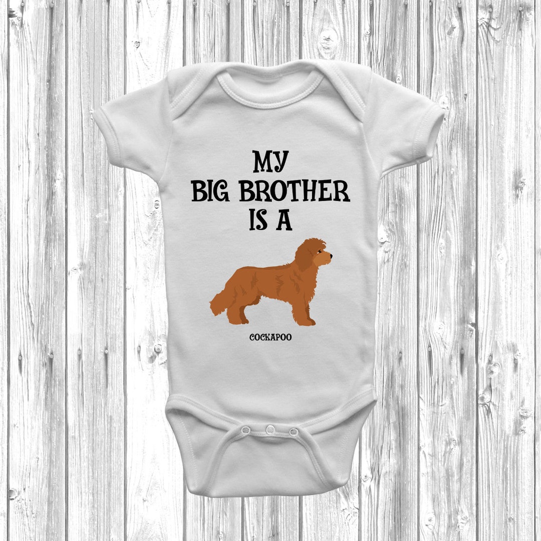 My Big Brother is A Cockapoo Baby Grow Body Suit Vest Gift Present ...