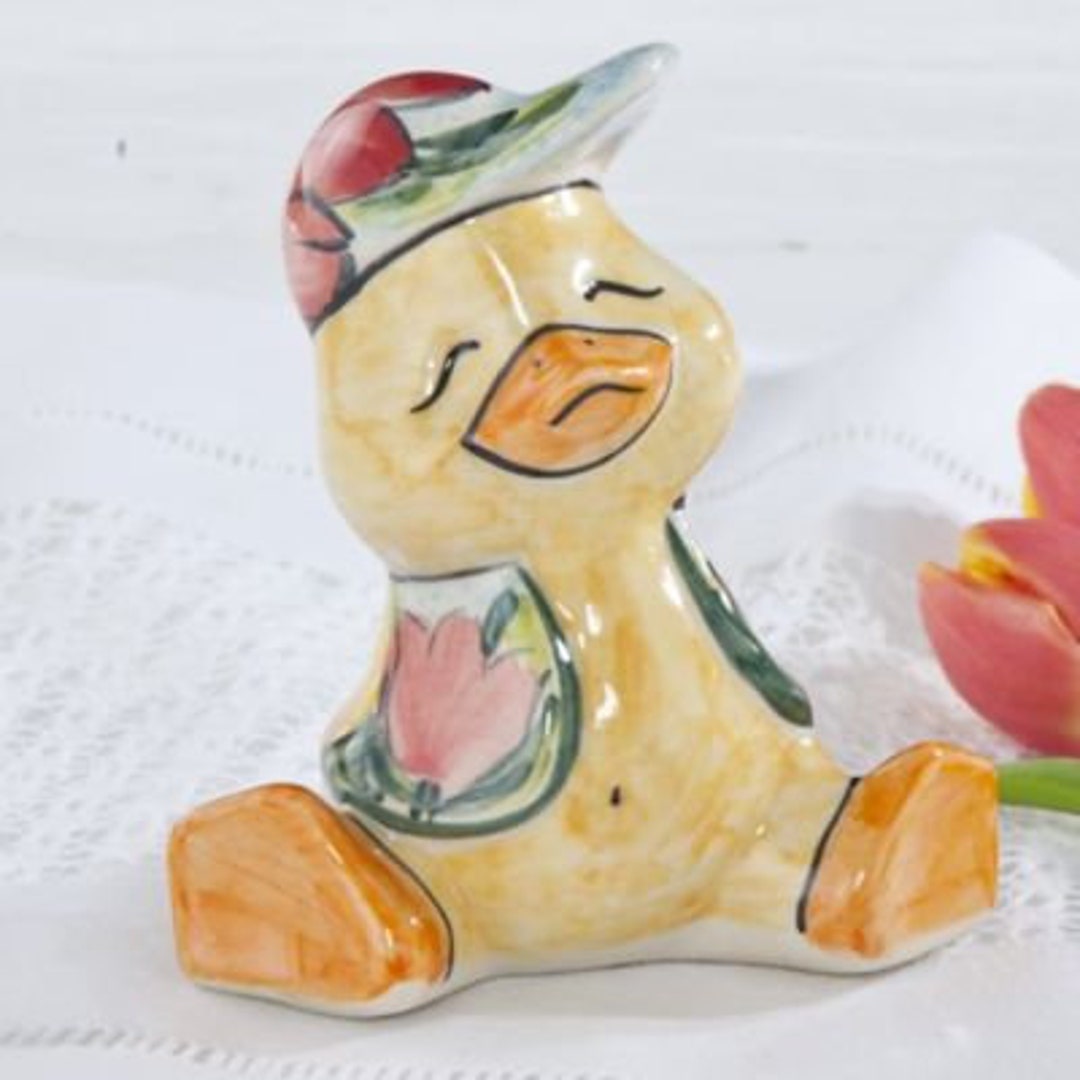 Polish Pottery ''tulip Garden'' Huey Duckling - Etsy