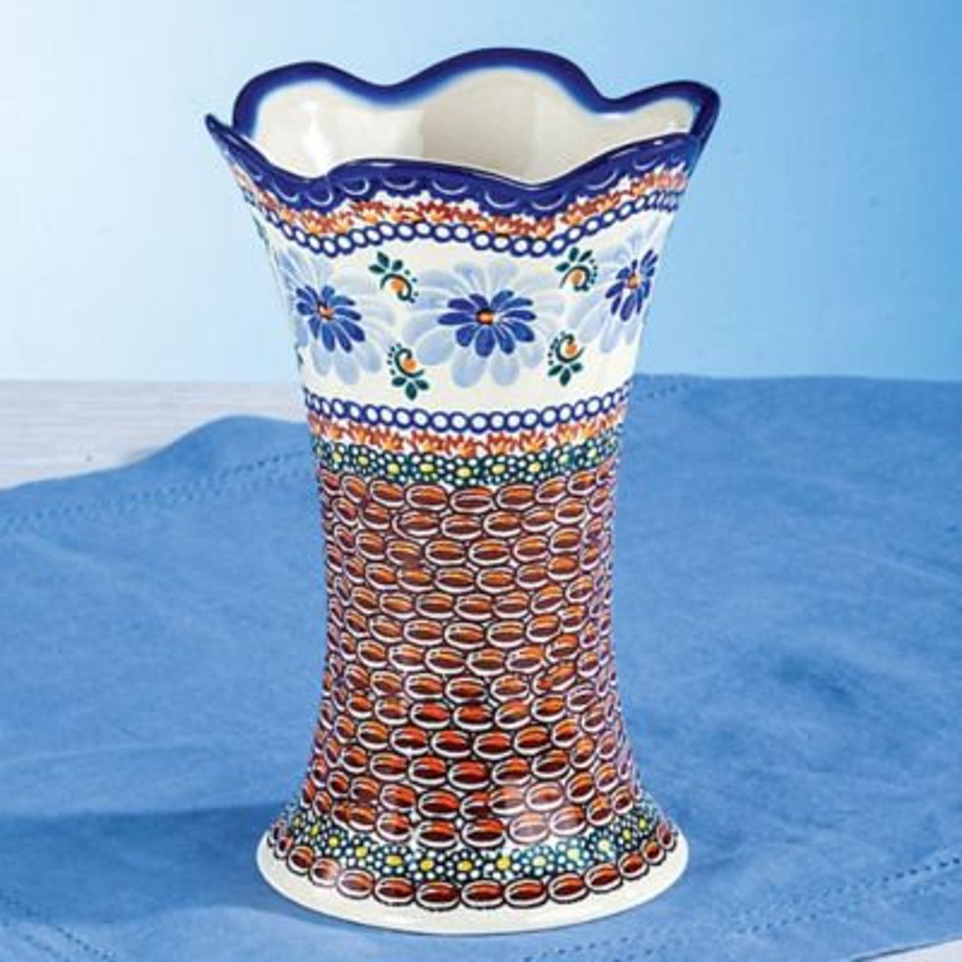Polish Pottery Oliwia Floral Vase - Etsy