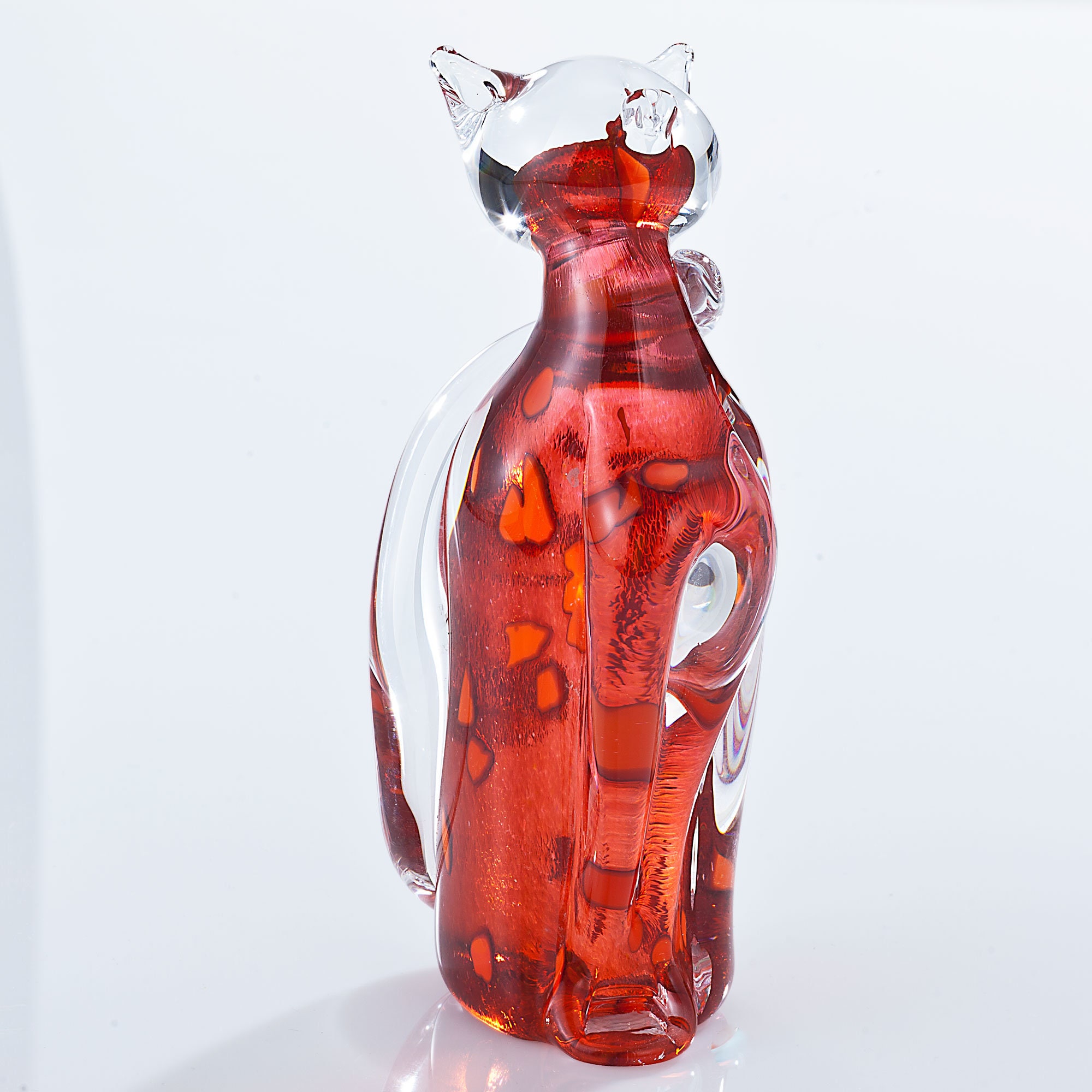 Glass Sculptures & Figurines Glass Art red glass cat Art & Collectibles ...