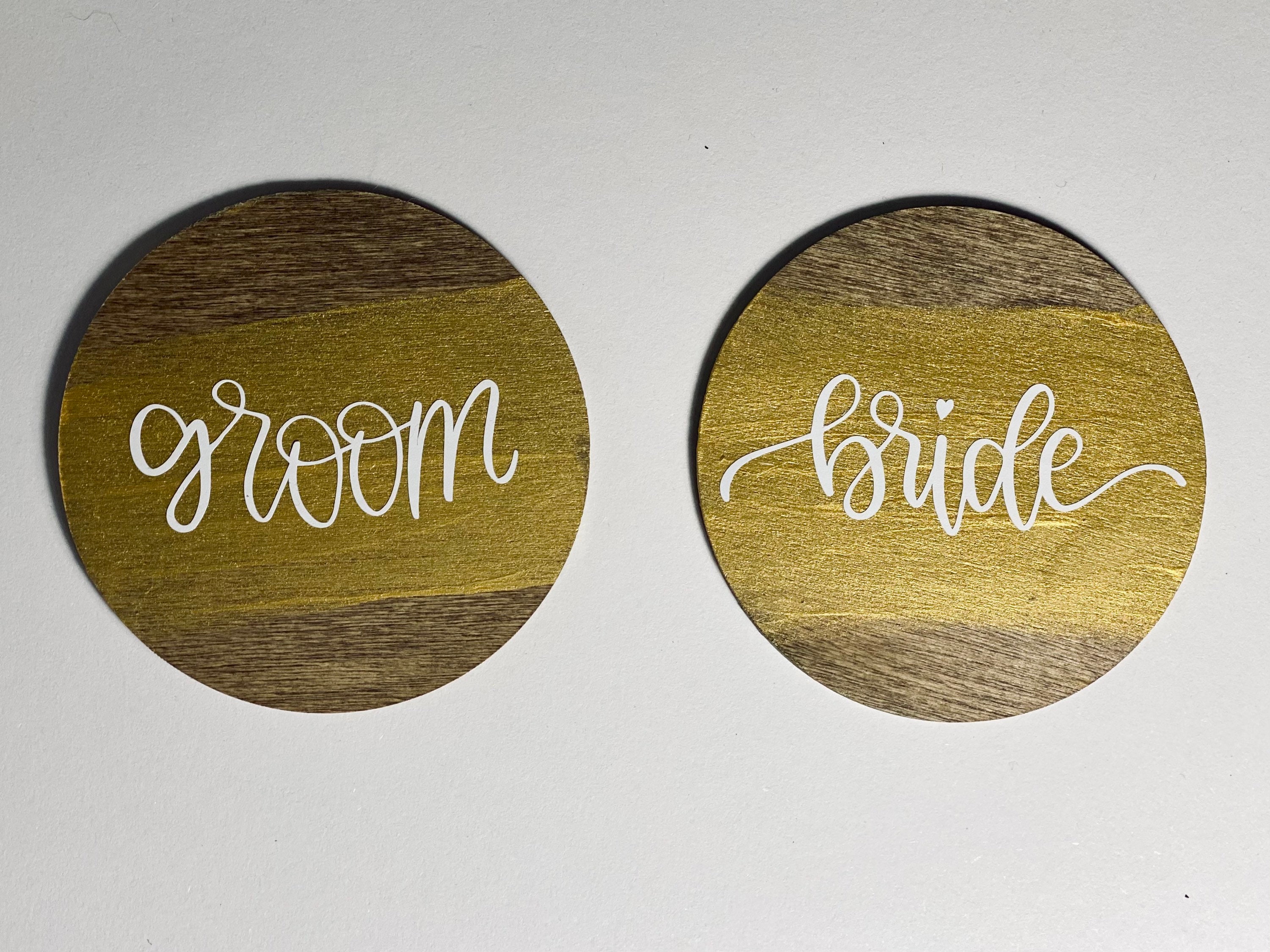 Bride and Groom Table Placement Setting Signs Bride and - Etsy