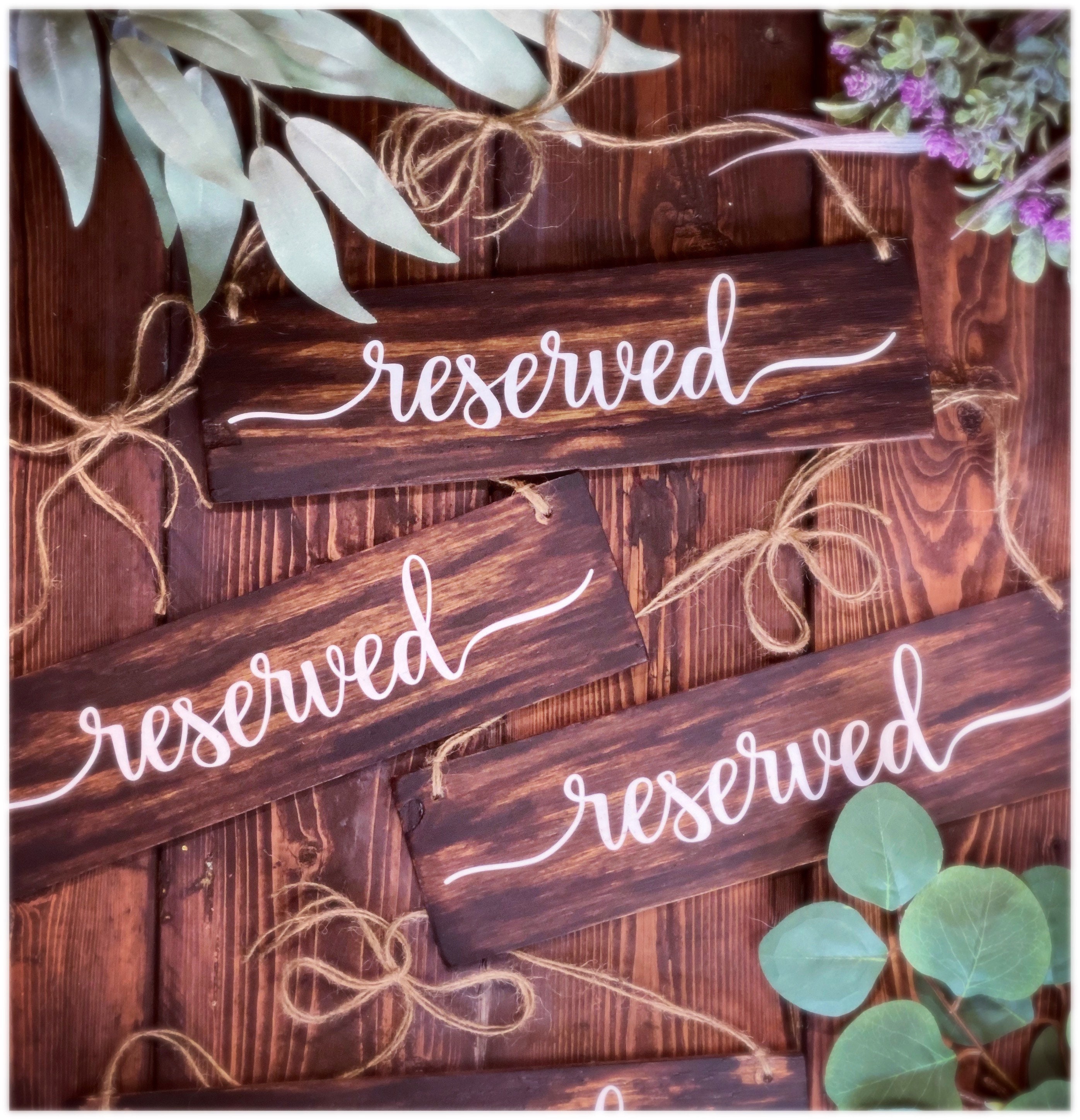 Reserved Wooden Wedding Sign, Reserved Wedding Sign, Sign for Reserved ...