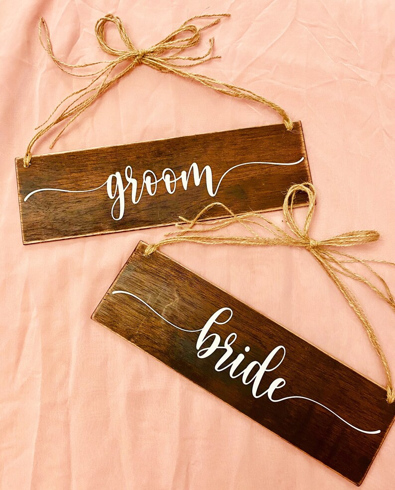Bride and Groom Sign Chair Sign Rustic Wedding Sign Rustic | Etsy