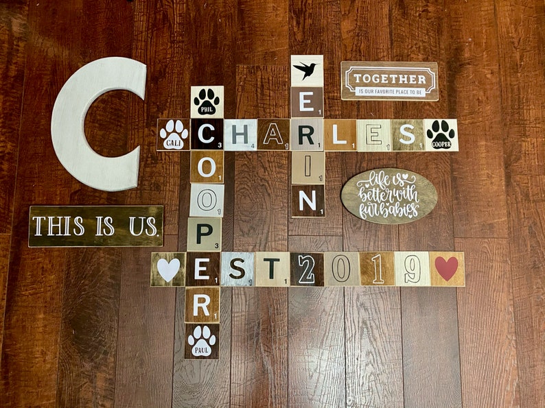 3x3 Scrabble Tiles Scrabble Letters Scrabble Wall Decor | Etsy