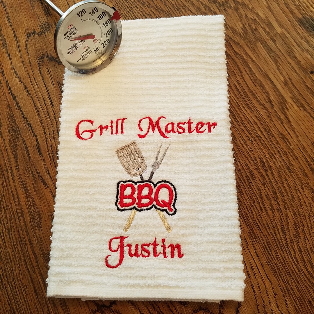 Personalized BBQ Towel: Embroidered Grill Master Gift - Etsy