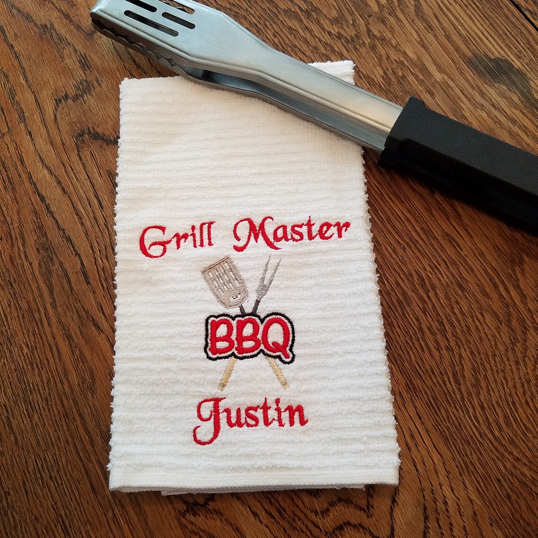 Personalized BBQ Towel: Embroidered Grill Master Gift - Etsy