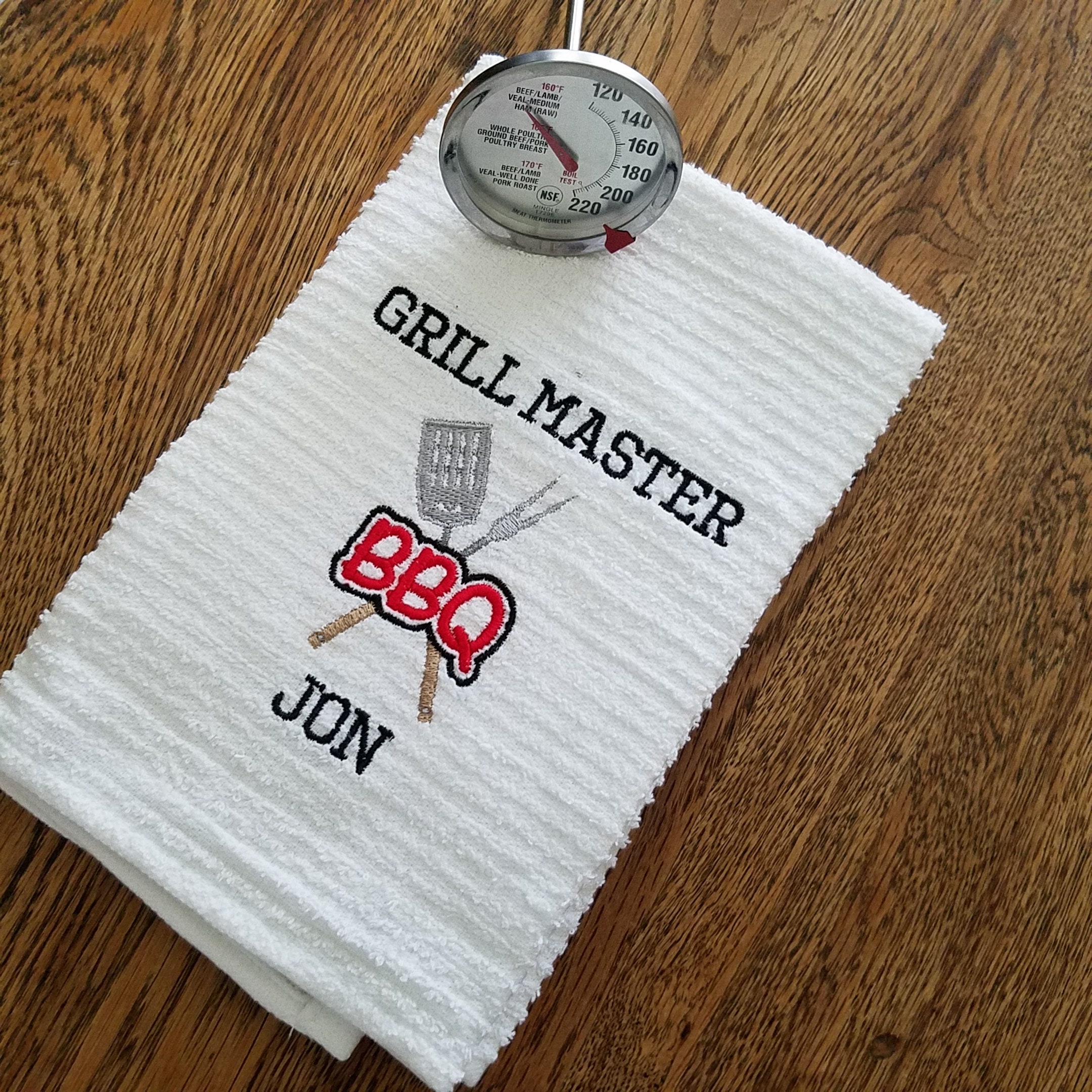 Personalized BBQ Towel: Embroidered Grill Master Gift - Etsy