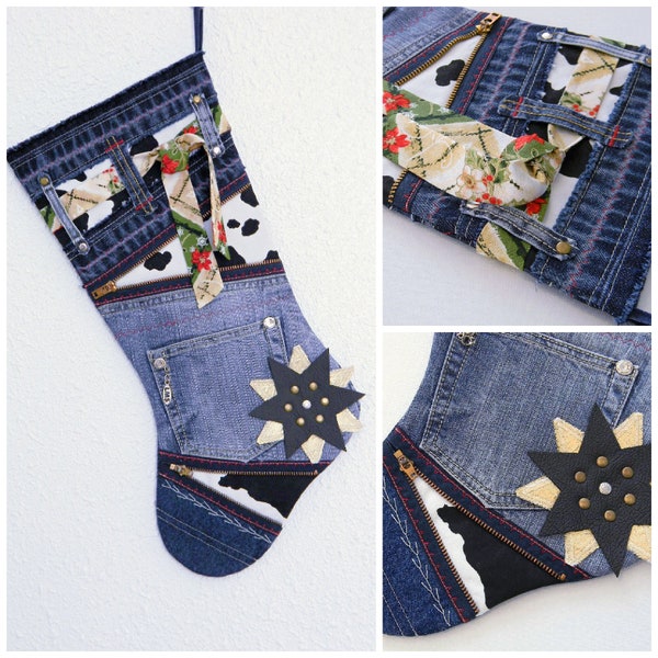 Blue Jean Stocking - Etsy