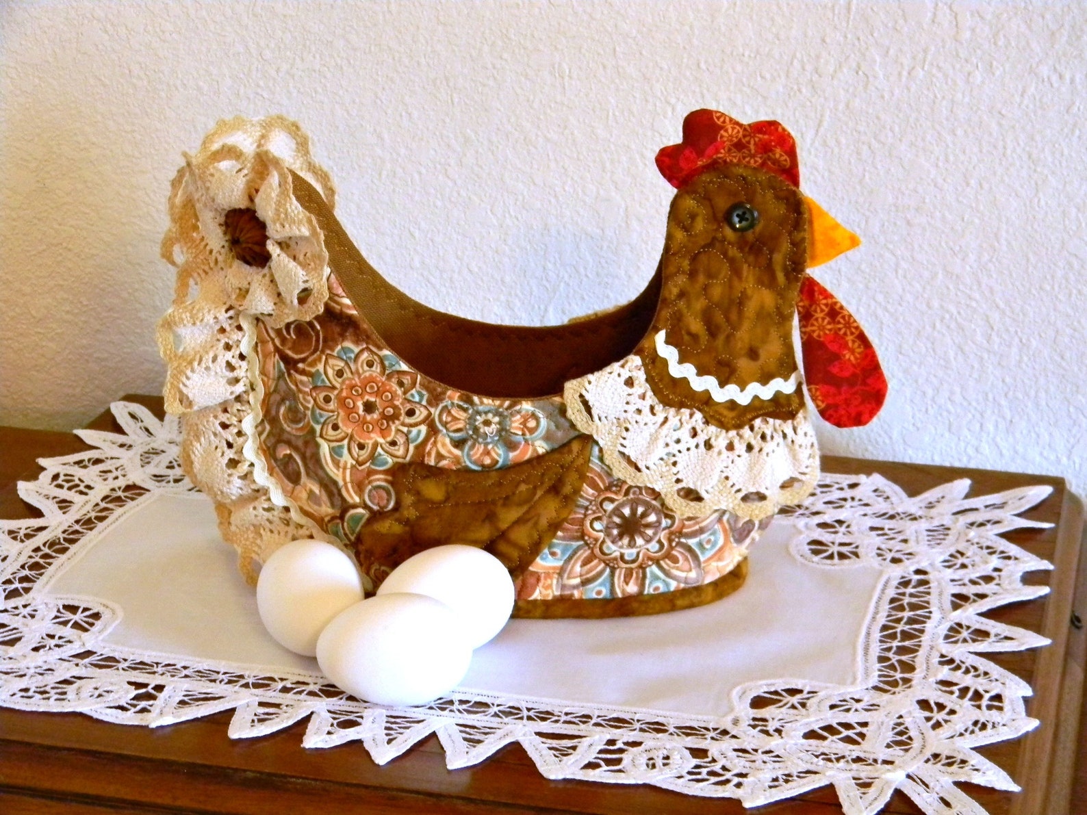 Chicken Basket PDF Tutorial With Pattern, Easter DIY Fabric Project for ...