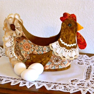 Chicken Basket PDF Tutorial With Pattern, Easter DIY Fabric Project for ...