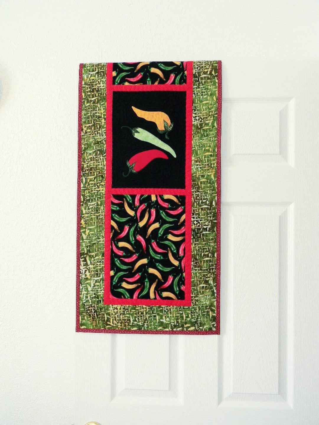 Chili Pepper Table Runner With Red Green Yellow Chili - Etsy