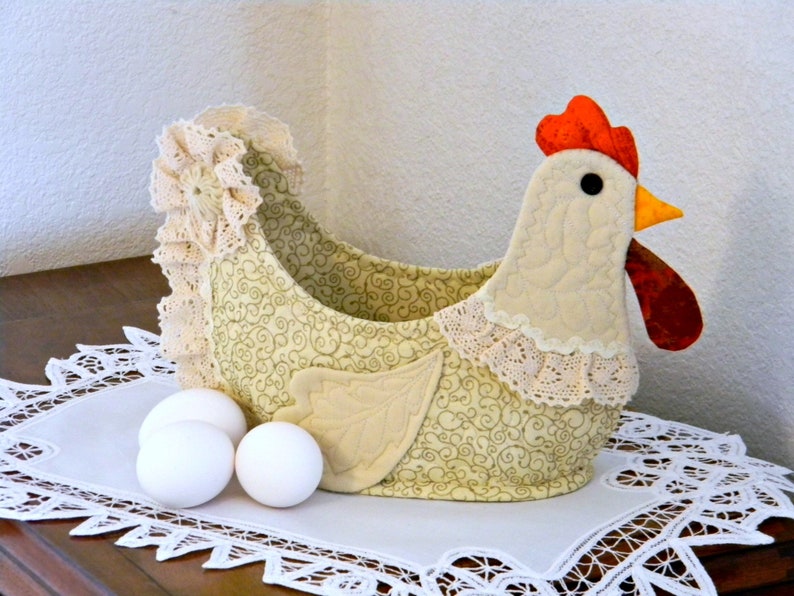Chicken Basket PDF Tutorial With Pattern, Easter DIY Fabric Project for ...