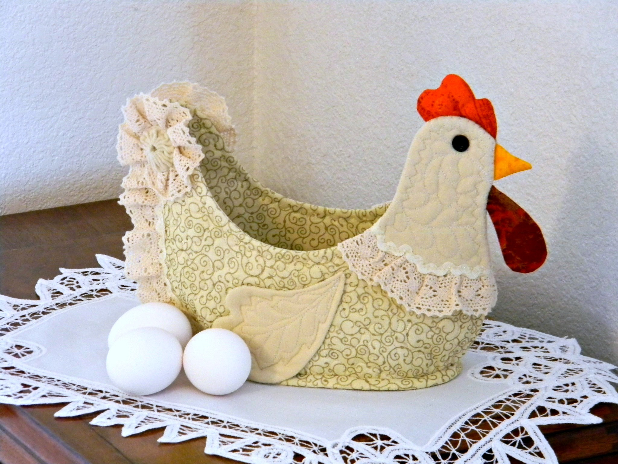 Chicken Basket PDF Tutorial With Pattern, Easter DIY Fabric Project for ...