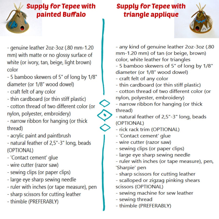 Leather Tepee Ornament Teepee PDF Tutorial With Pattern DIY - Etsy Canada