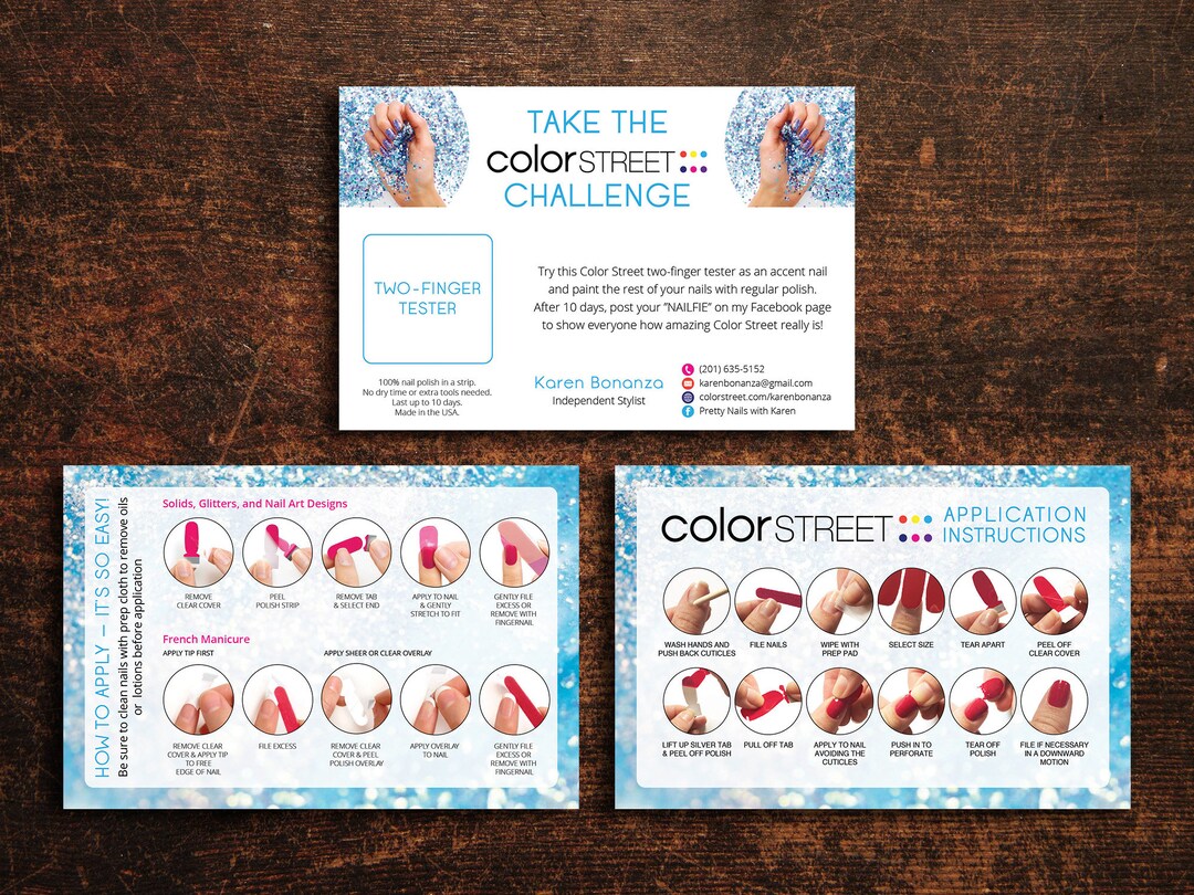 Personalized Color Street Twosie Card Color Street Challenge - Etsy