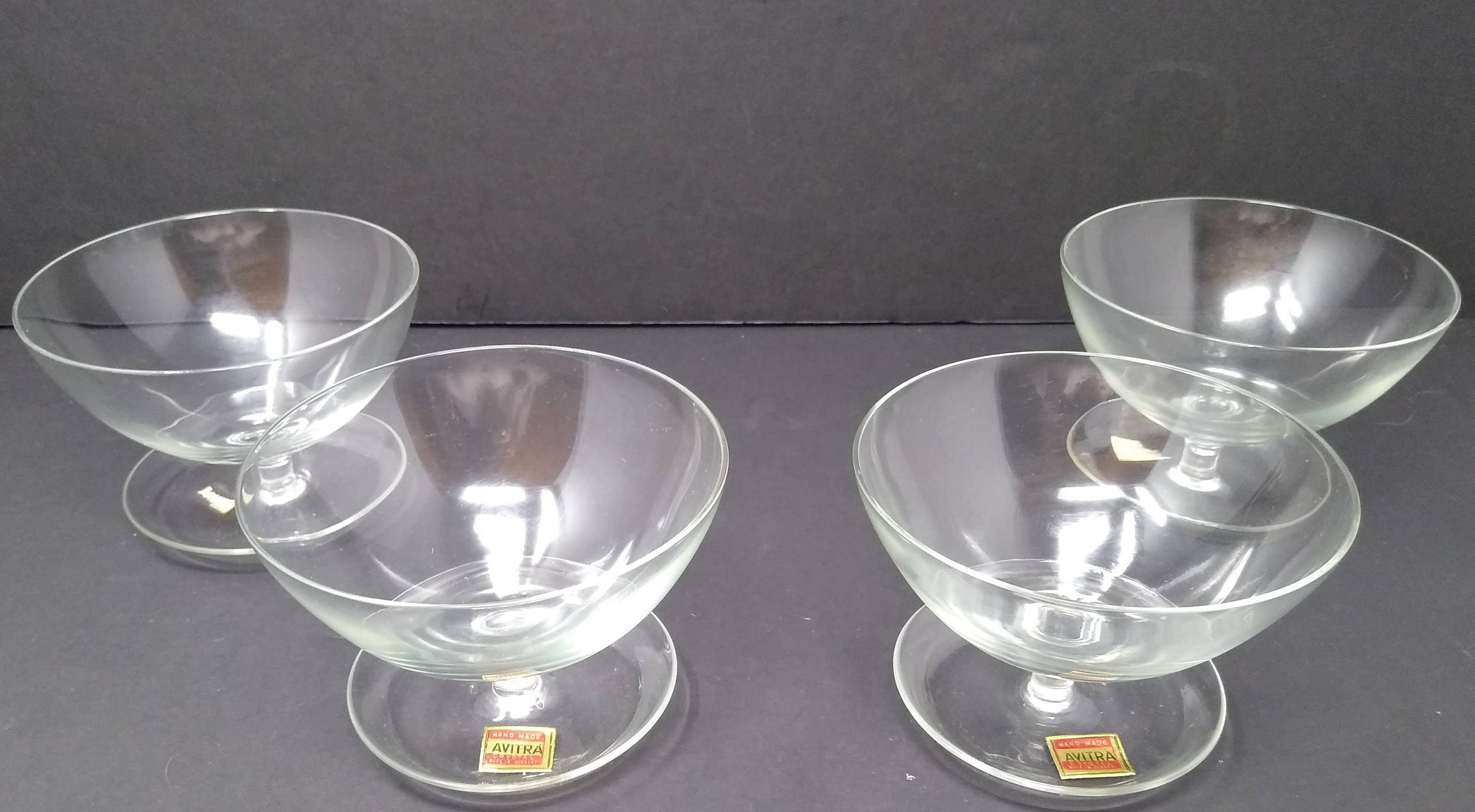 Set of Four Handmade Avitra Crystal Dishes Sherbert Glasses - Etsy