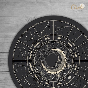 Zodiac Signs Wall Sticker, Constellation Pattern, Astrology Room Wall ...