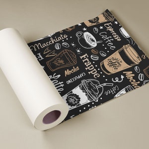 Coffee Bar Wallpaper, Dark Mural, Restaurant and Kitchen Wall Decor ...