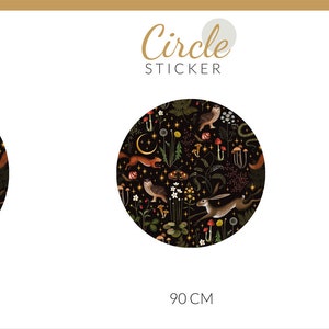 Dark Forest Animals Wall Decal, Woodland Circle Sticker - Etsy