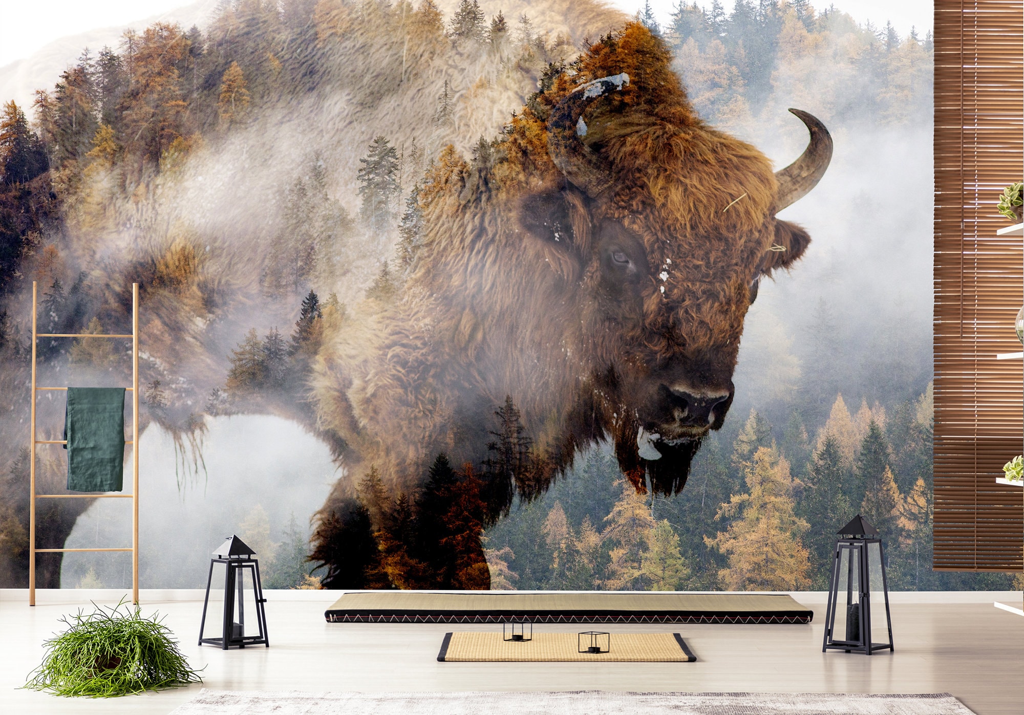 Bison Wall Mural Animal Wallpaper Self-adhesive Removable - Etsy