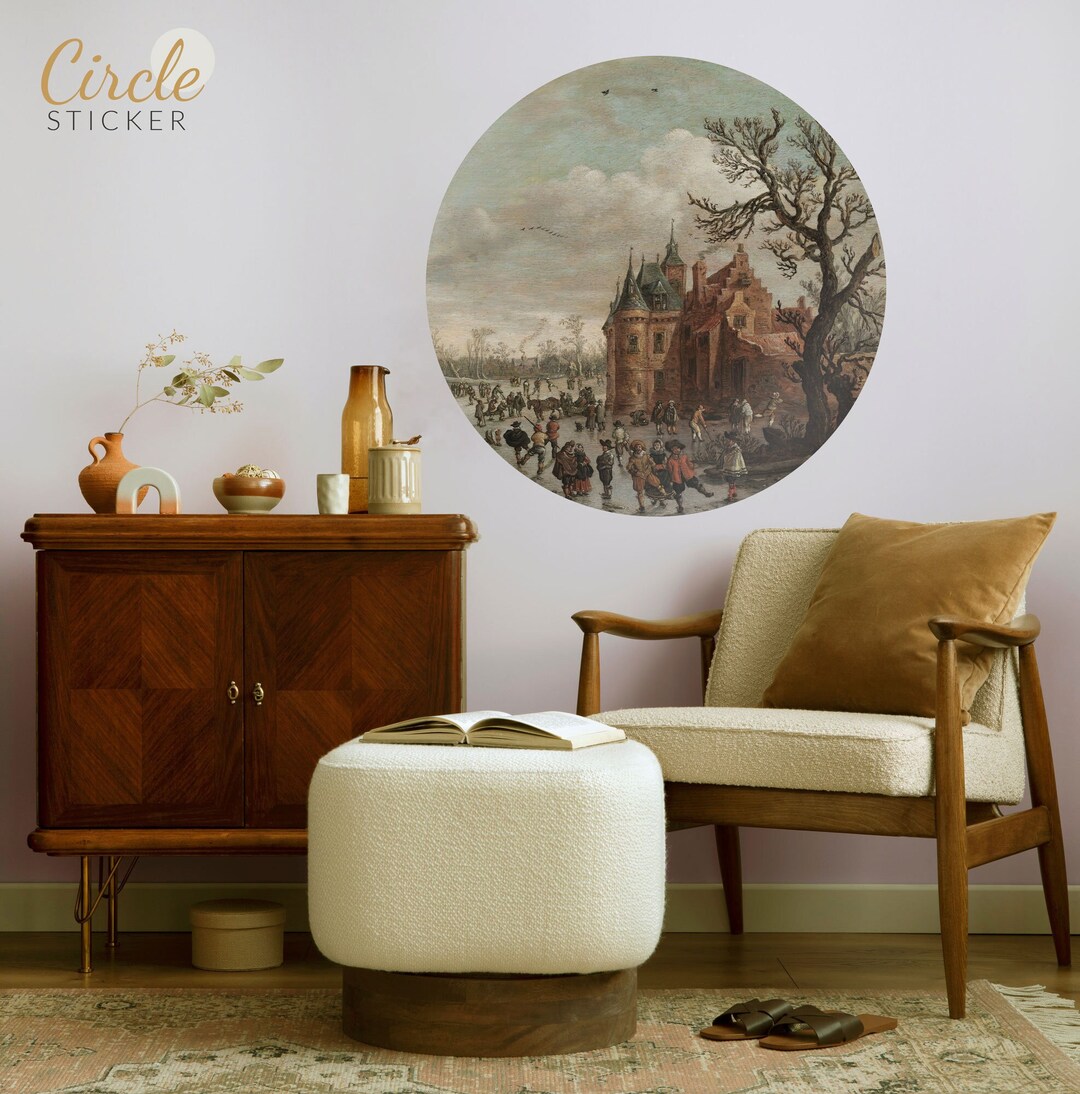 Mid Century Sticker, Castle Decal, Winter Scenic Landscape Sticker ...