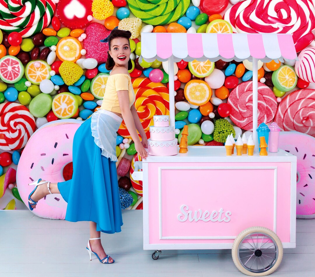 Colorful Sweets Wallpaper, Restaurant and Kitchen Wall Decor | Peel and ...