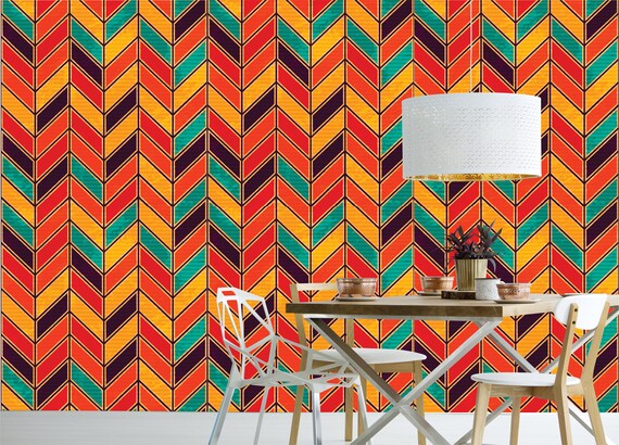 Red And White Chevron Wallpaper
