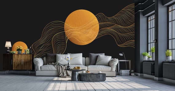 Cosmic Pattern Planets Sun Black Background Dark Cosmic - Etsy